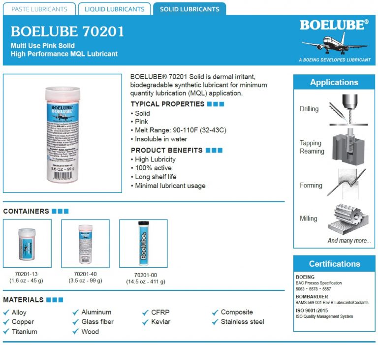 BOELUBE SOLIDS - The Orelube Corporation